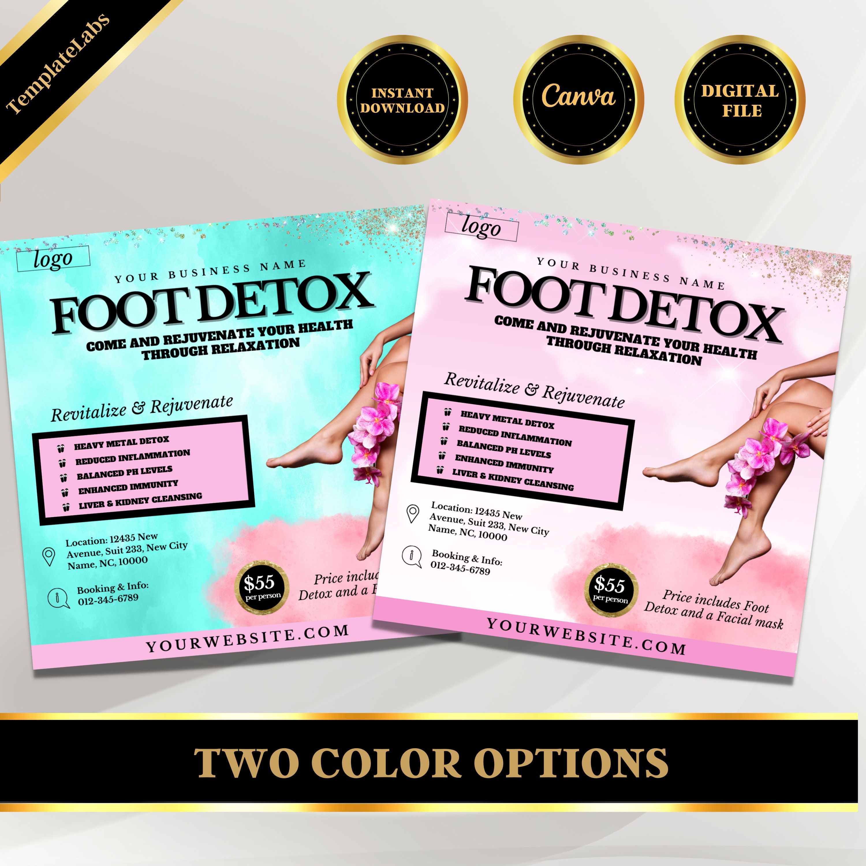 Ionic Foot Detox, Foot Detox Flyer, Ionic Foot Bath, Social Media Flyer ...