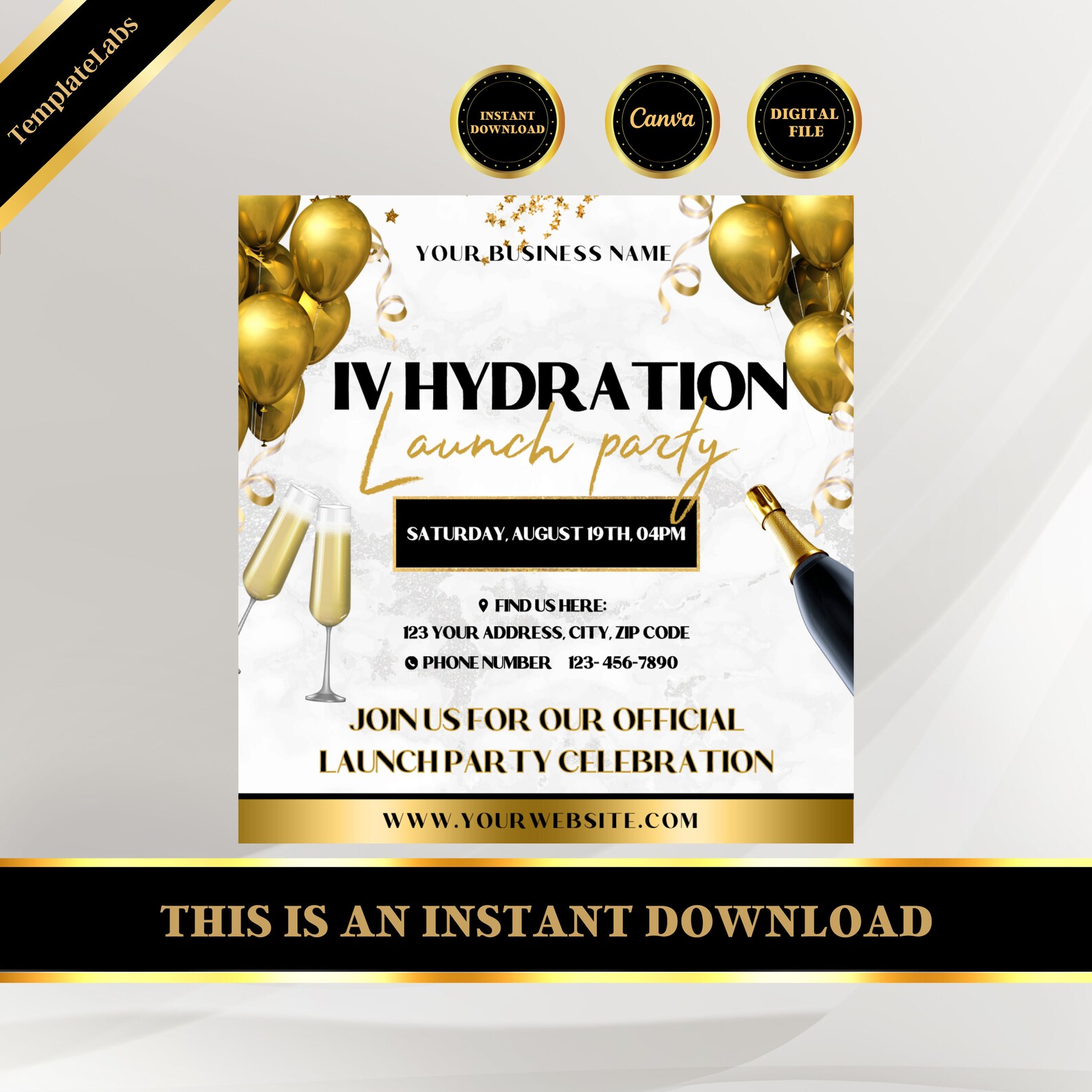 IV Hydration Social Media Template, IV Drip, Launch Flyer, Opening ...