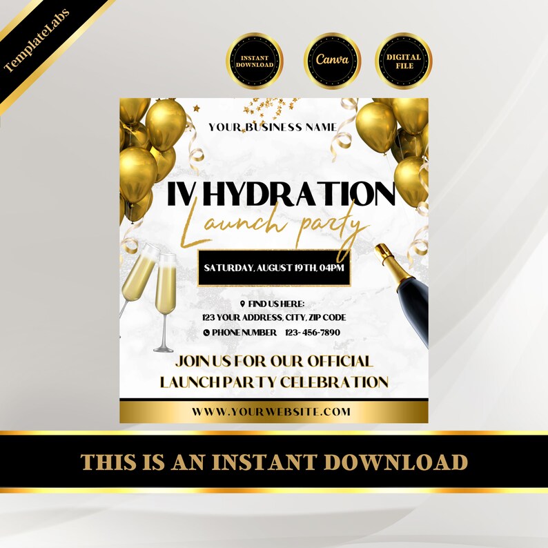 IV Hydration Social Media Template, IV Drip, Launch Flyer, Opening ...
