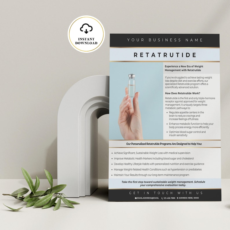 Retatrutide Printable Flyer, Weight Loss Clinic, GLP Instagram, Medspa ...