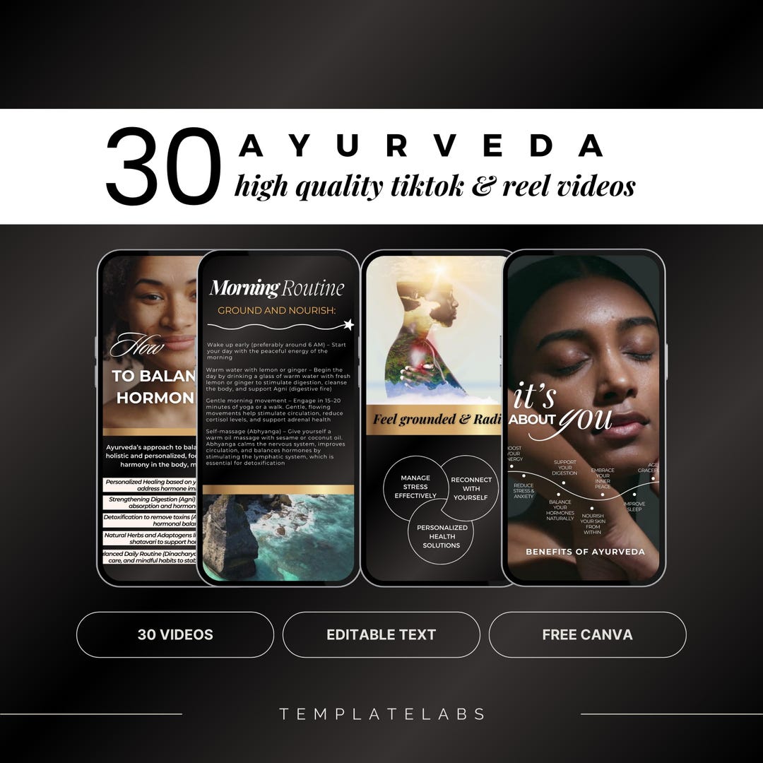 Buy Ayurveda Template, Ayurvedic Yoga, Videos for Reels, Canva ...