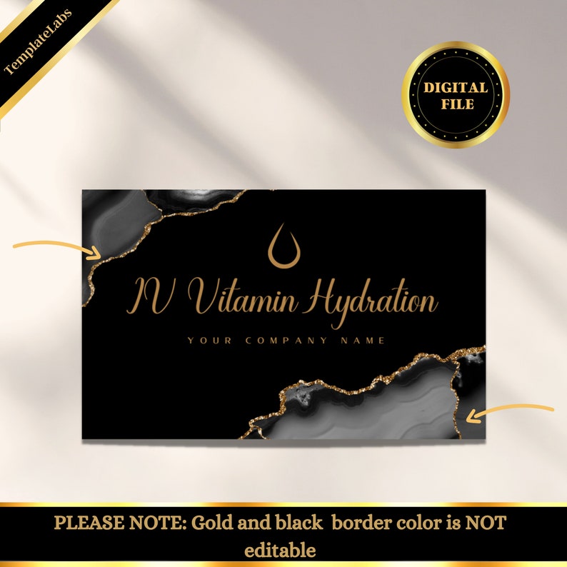 IV Drip Business Card, IV Hydration, DIY Business Card, Marble Business ...