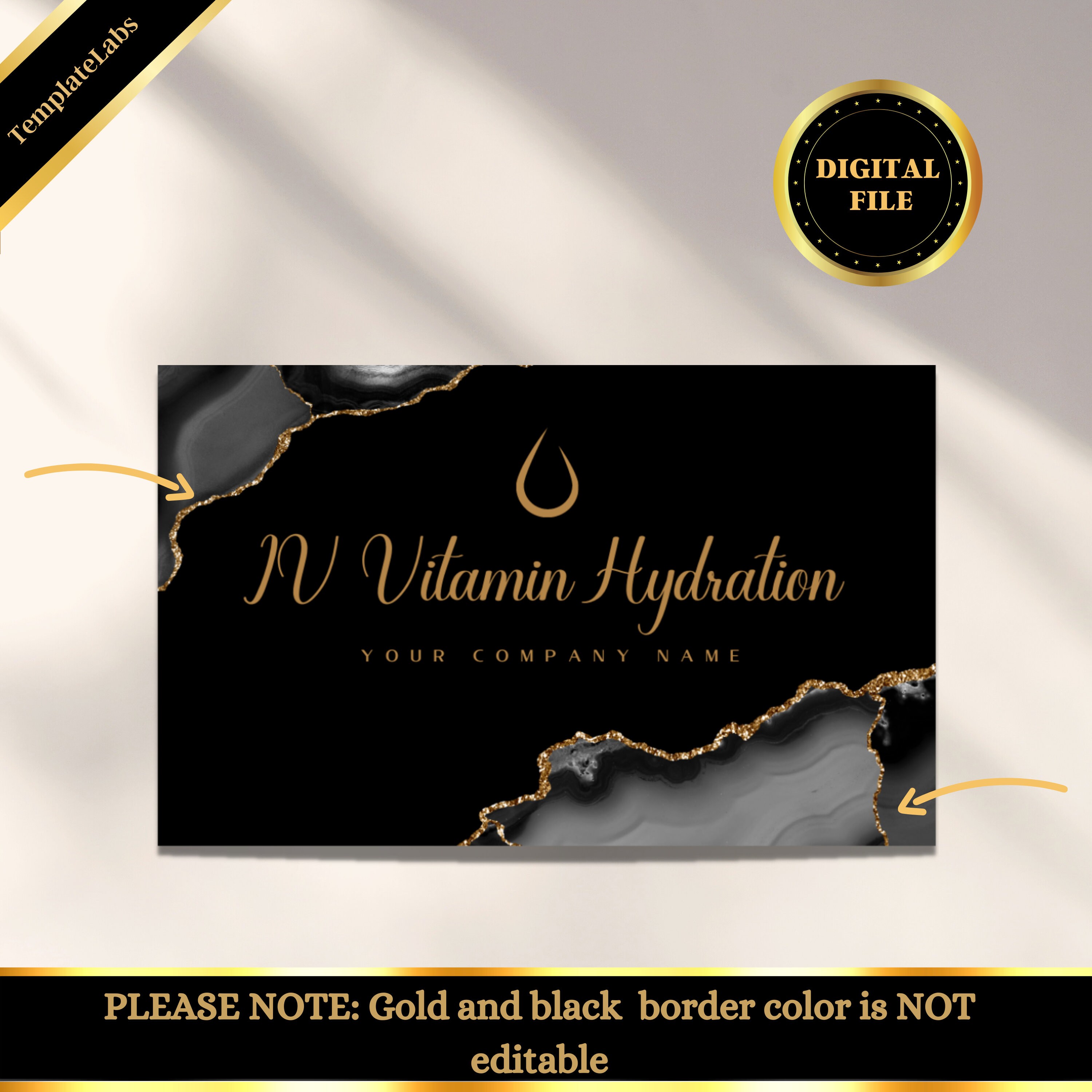 IV Drip Business Card IV Hydration DIY Business Card Marble - Etsy