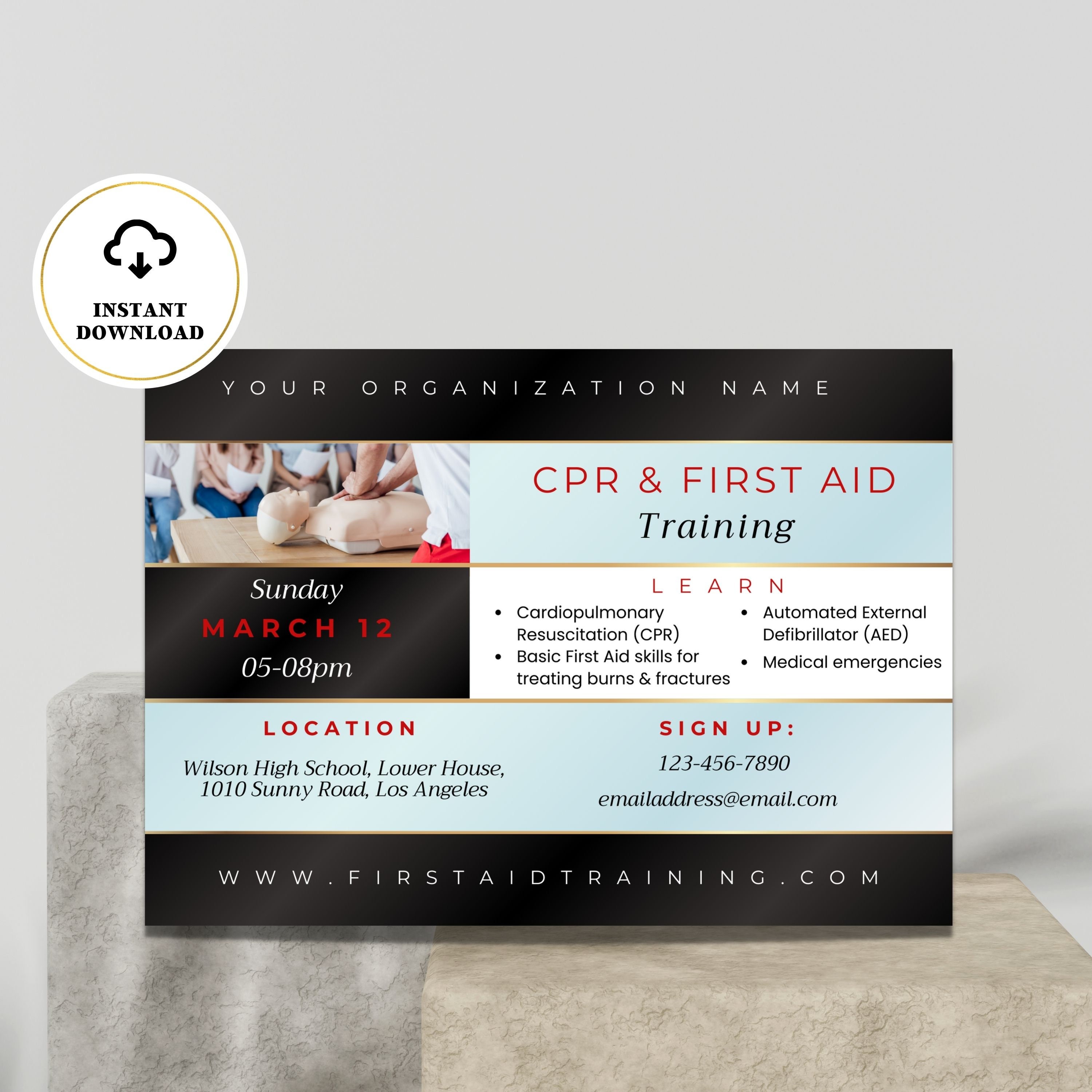 CPR Training Flyer, CPR Flyer, Cpr Template, Cpr First Aid and ...