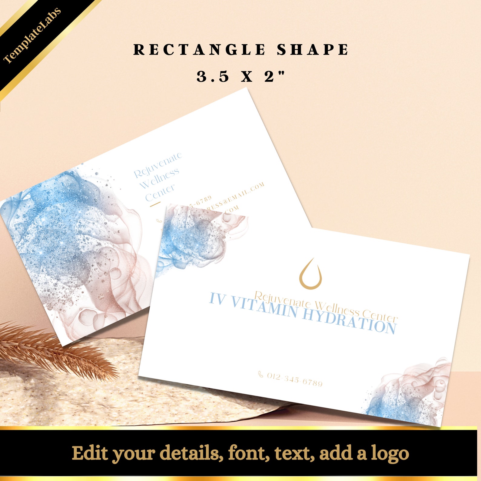 IV Drip Business Card, Printable Business Card Template, DIY Template ...