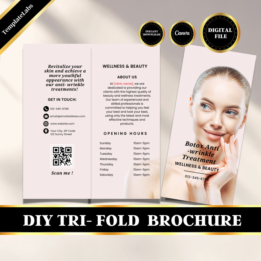 Botox Price List, Botox Template, Medspa Brochure, Tri Fold Brochure ...