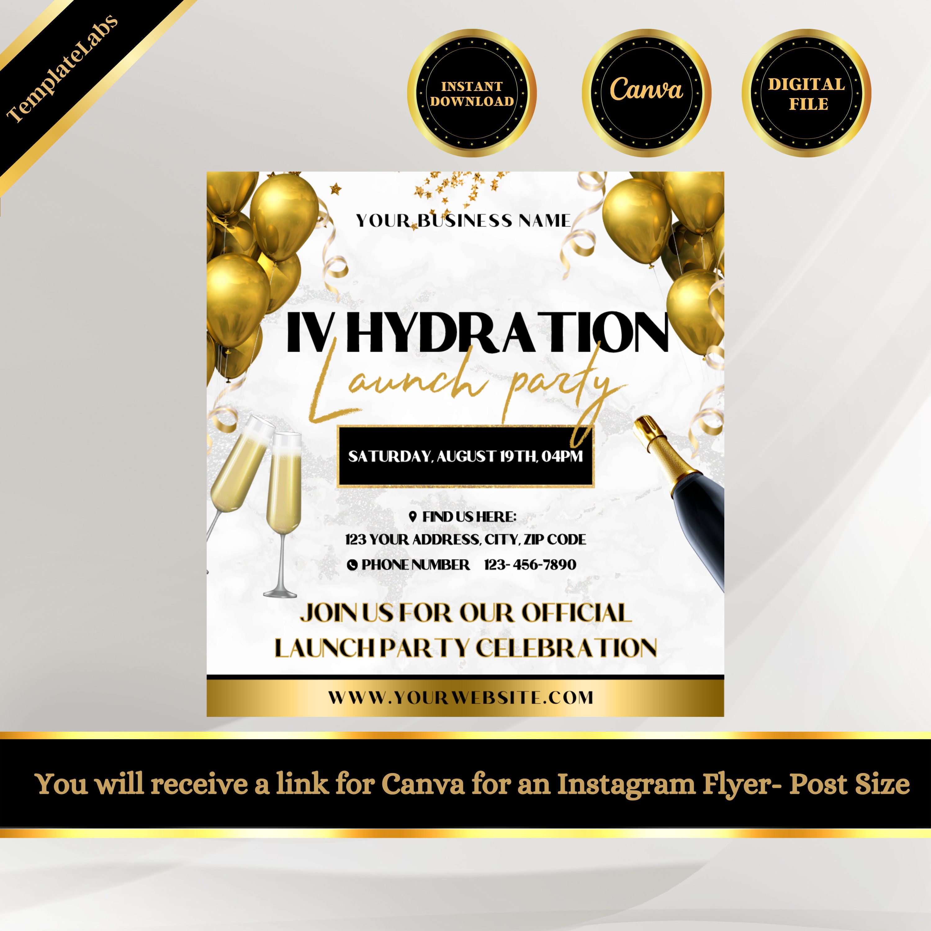 IV Hydration Social Media Template, IV Drip, Launch Flyer, Opening ...