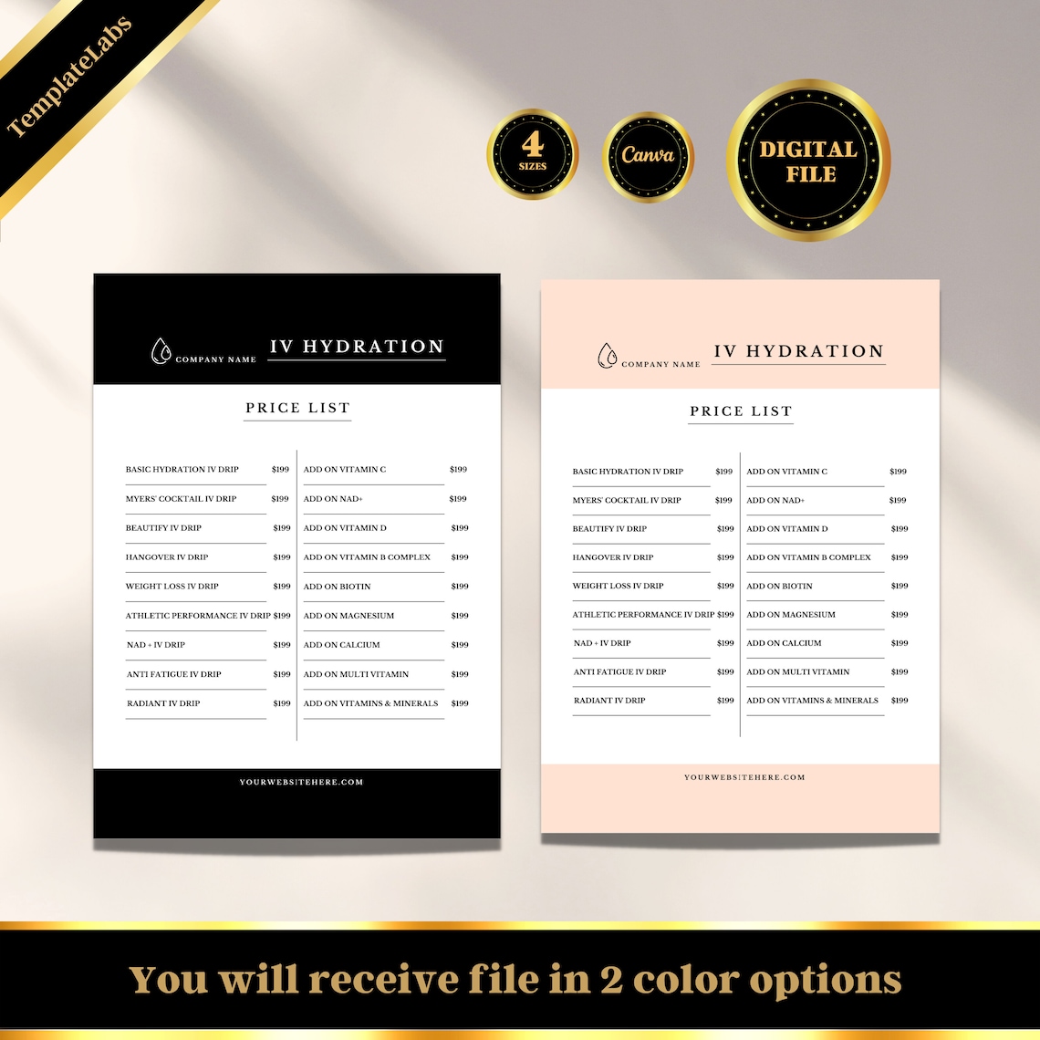 IV Hydration Template IV Canva Template Iv Therapy Menu Iv - Etsy UK