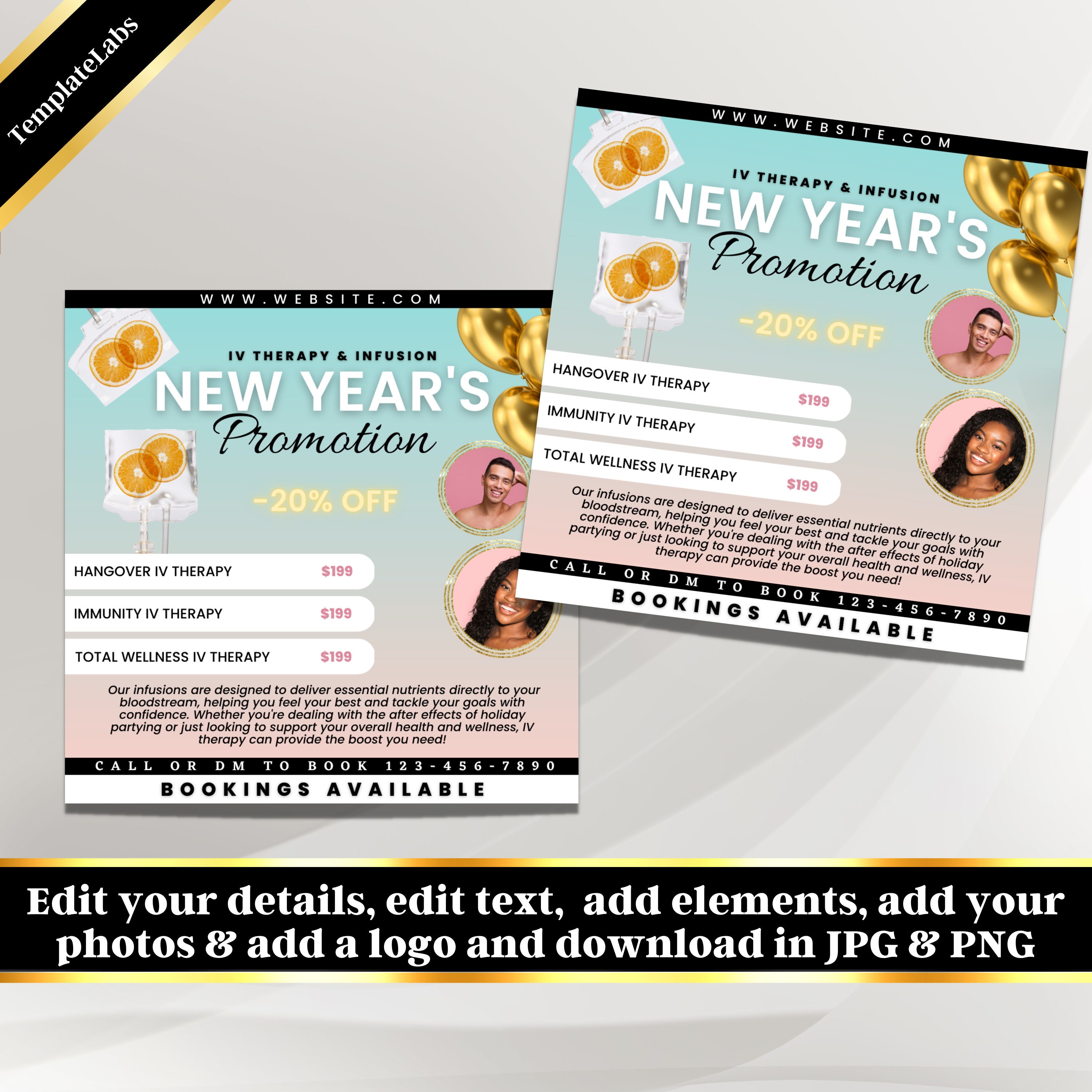 IV Hydration Template, IV Therapy Marketing, Iv Hydrate Flyer ...