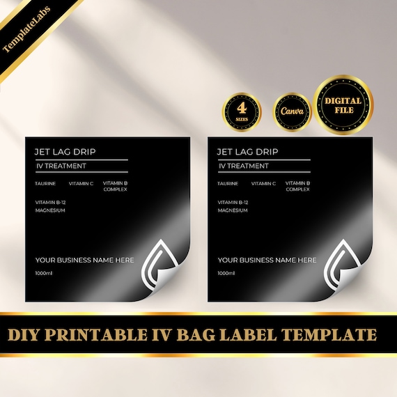 IV Bag Label IV Vitamin Drip DIY Label Printable Label - Etsy