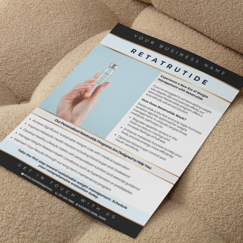 Retatrutide Printable Flyer, Weight Loss Clinic, GLP Instagram, Medspa ...