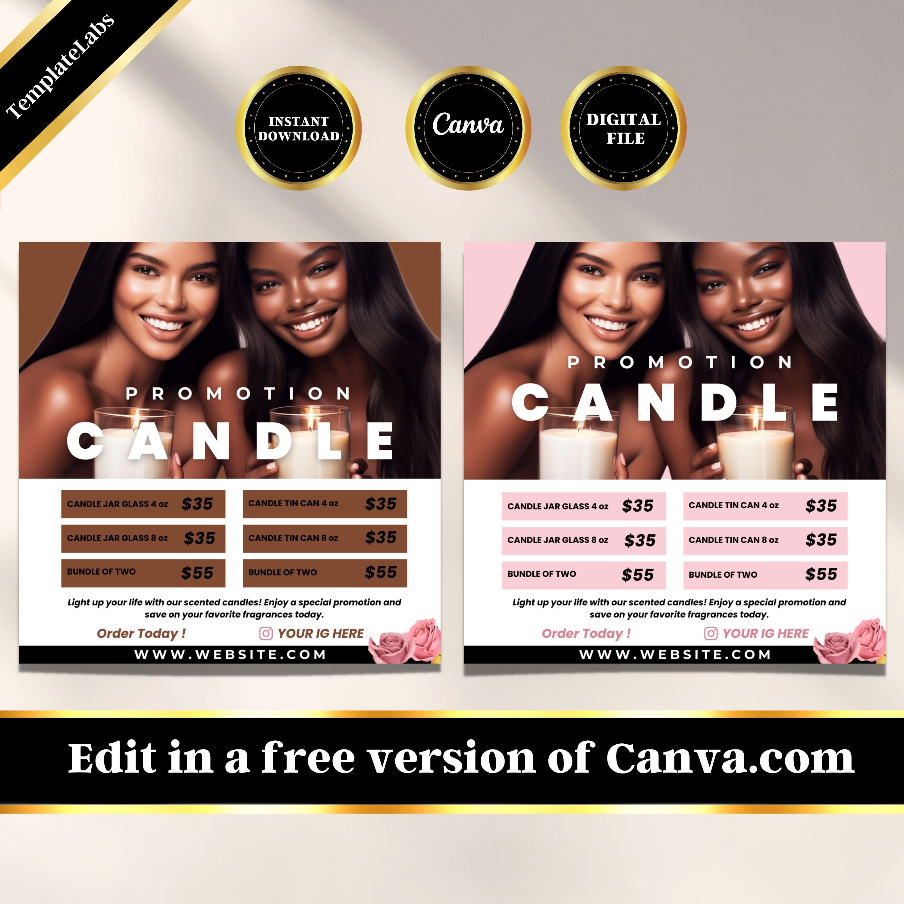 Candle Flyer Canva, Candle Instagram Post, Candle Business Instagram ...