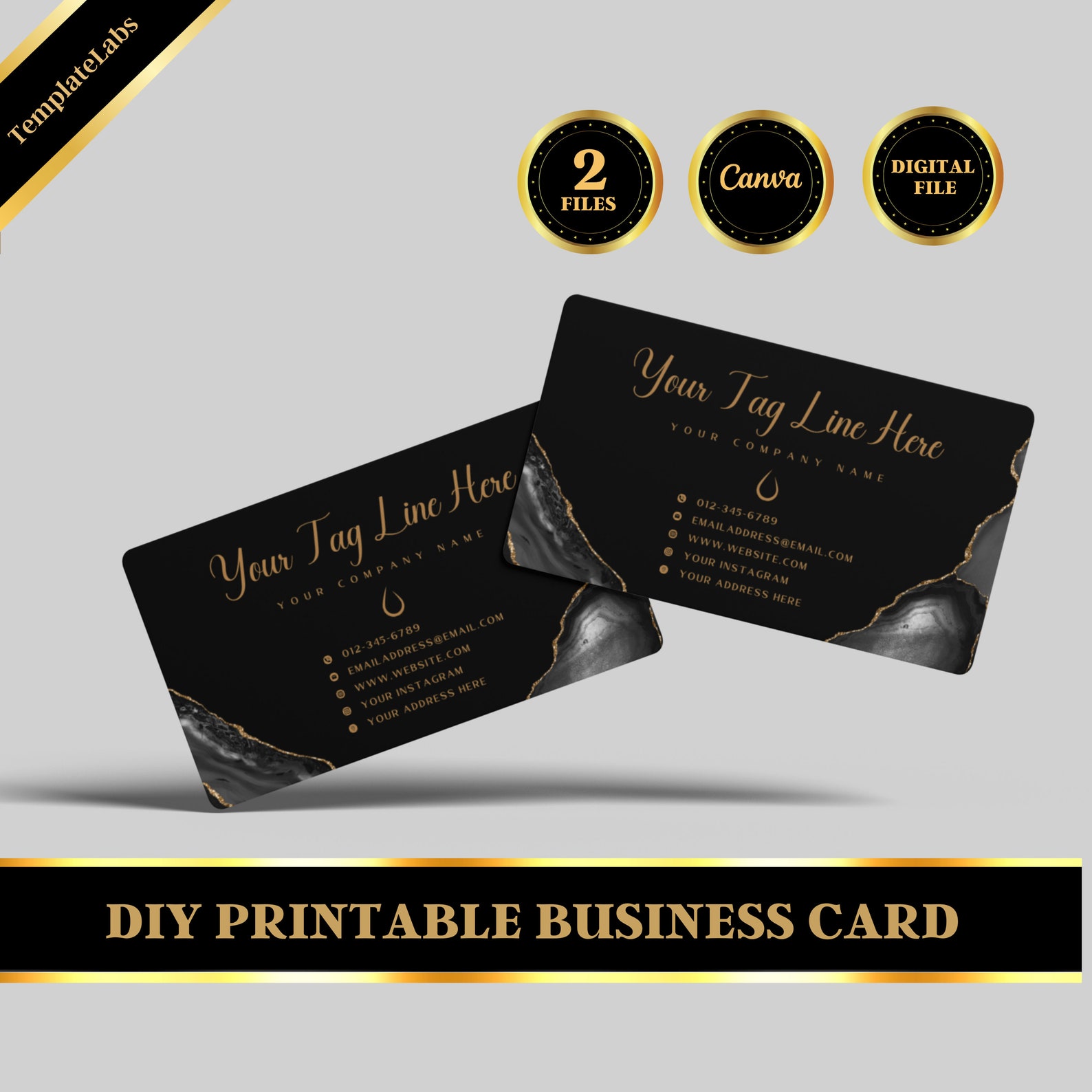 IV Drip Business Card, IV Hydration, DIY Business Card, Marble Business ...