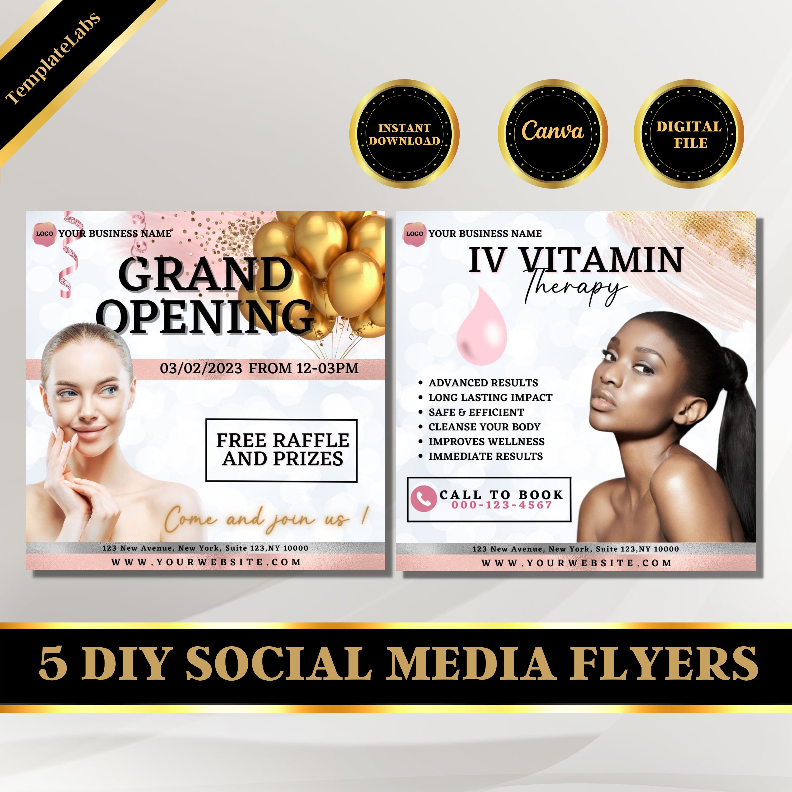 IV Hydration Social Media Template, IV Vitamin Therapy Marketing ...