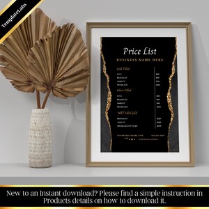 Permanent Jewelry Price List, Printable Price List, Price Guide Canva ...