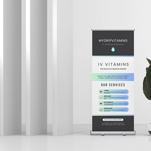 IV Hydration Retractable Banner, Roll up Banner Template, Event Banner ...
