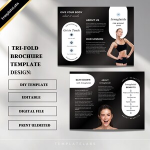 Weight Loss Brochure, Weight Loss Clinic Flyer, Trifold Brochure ...