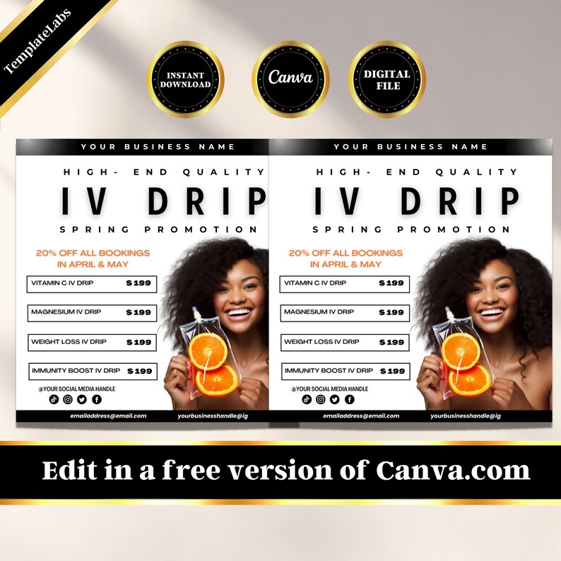 IV Therapy Instagram, IV Drip Template, Iv Drip Flyer, Spring Sale ...