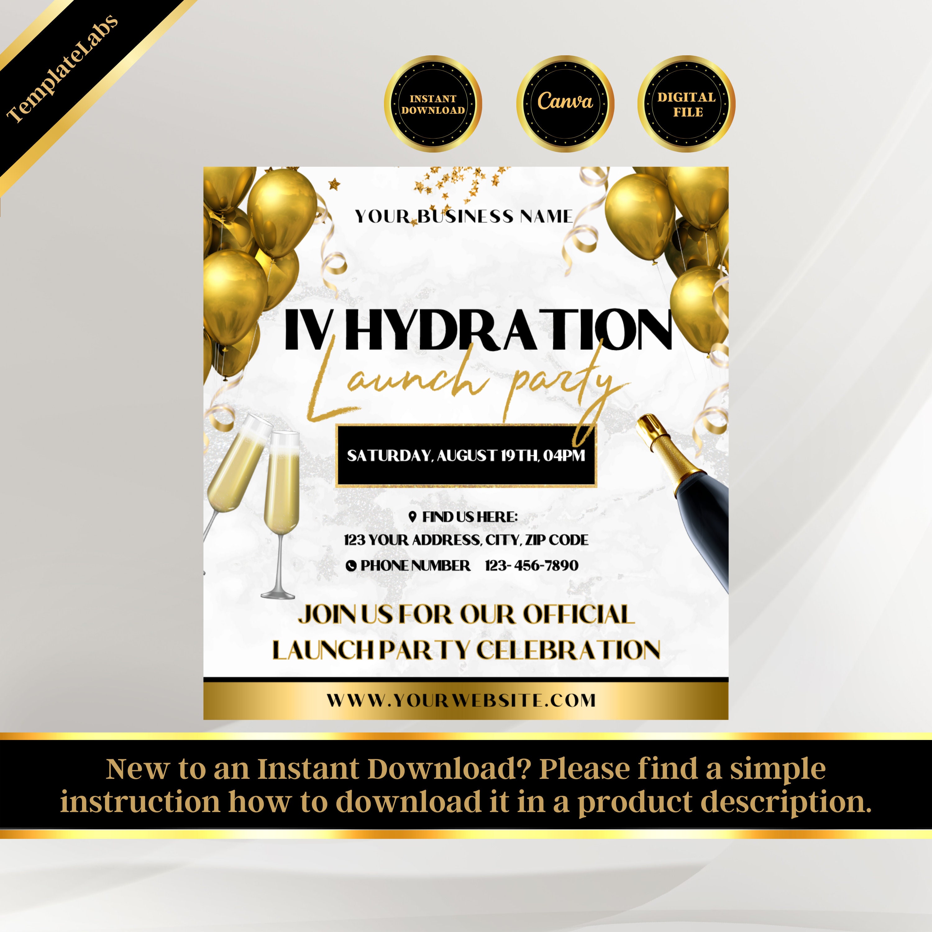 IV Hydration Social Media Template, IV Drip, Launch Flyer, Opening ...