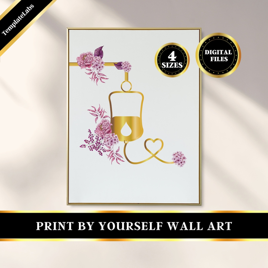 IV Art, IV Hydration Art, Printable Wall Art Medical, IV Therapy Poster ...
