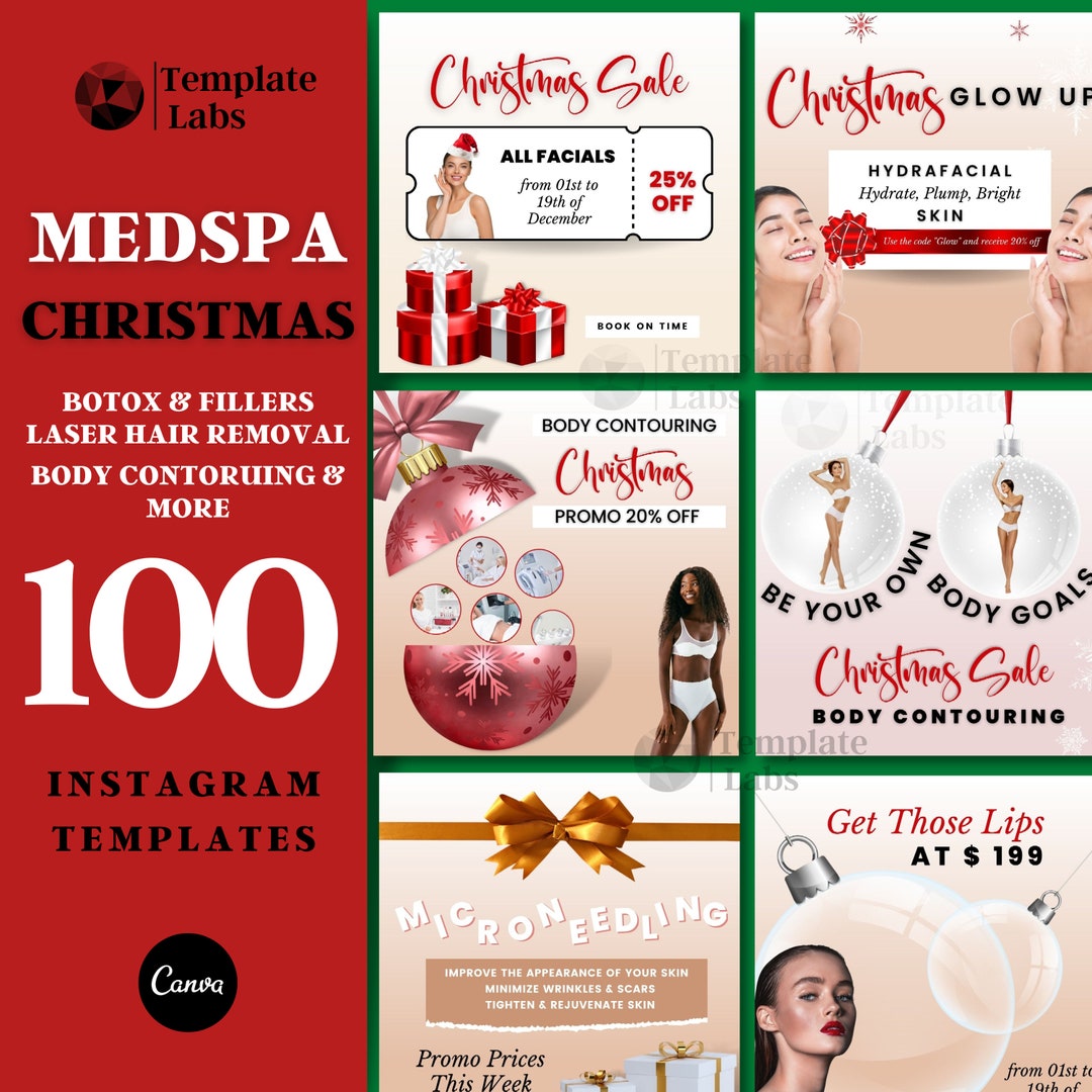 Medspa Christmas, Botox Christmas, Christmas Instagram Template, Body ...