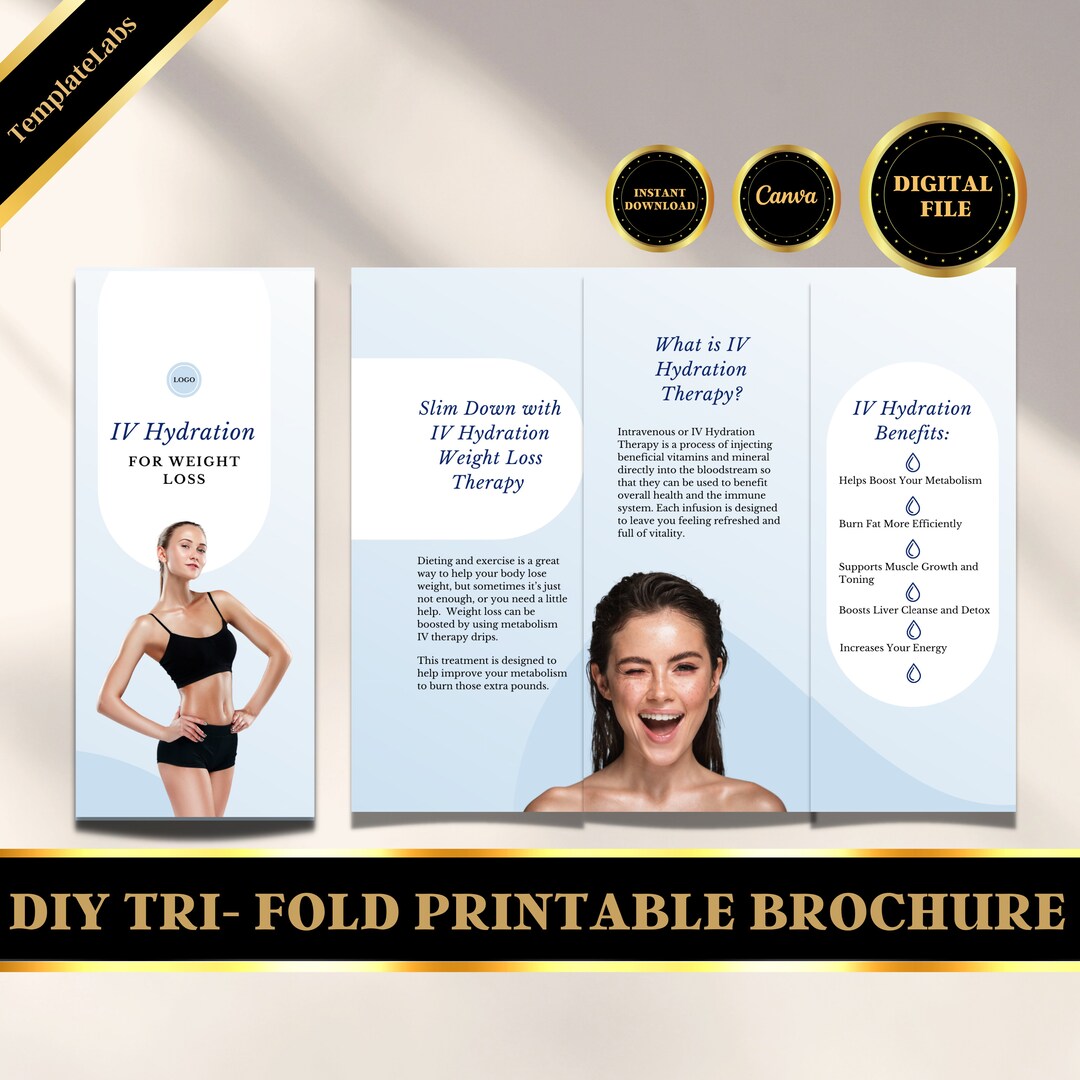 IV Hydration Brochure, IV Therapy Brochure, Tri Fold Brochure Template ...