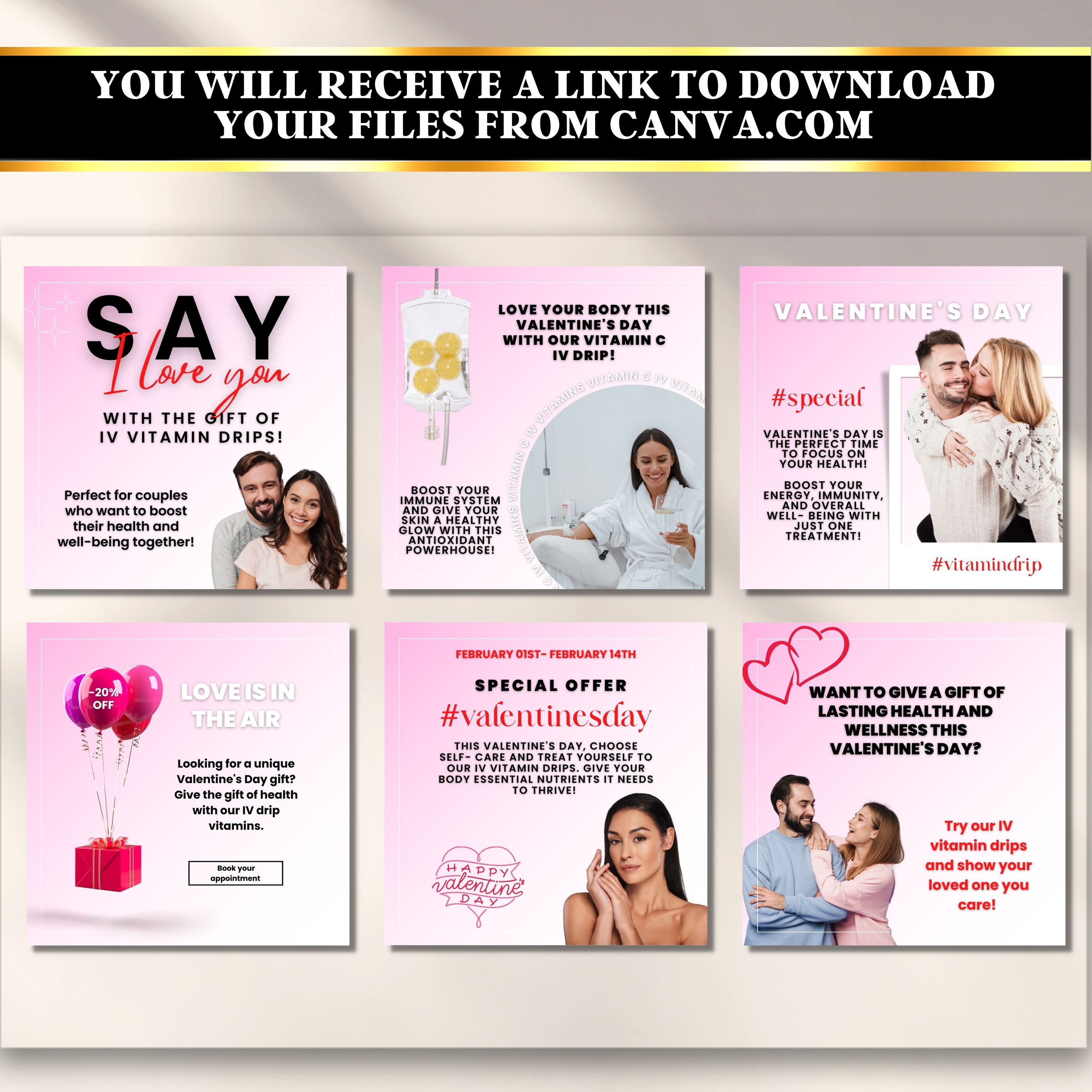 IV Drip Flyers, IV Hydration Template, Valentines Day Flyer, IV Therapy ...