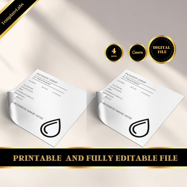 IV Bag Label IV Vitamin Drip DIY Label Printable Label - Etsy