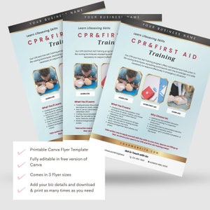 CPR Training Flyer, CPR Flyer, Cpr Template, Cpr First Aid and ...
