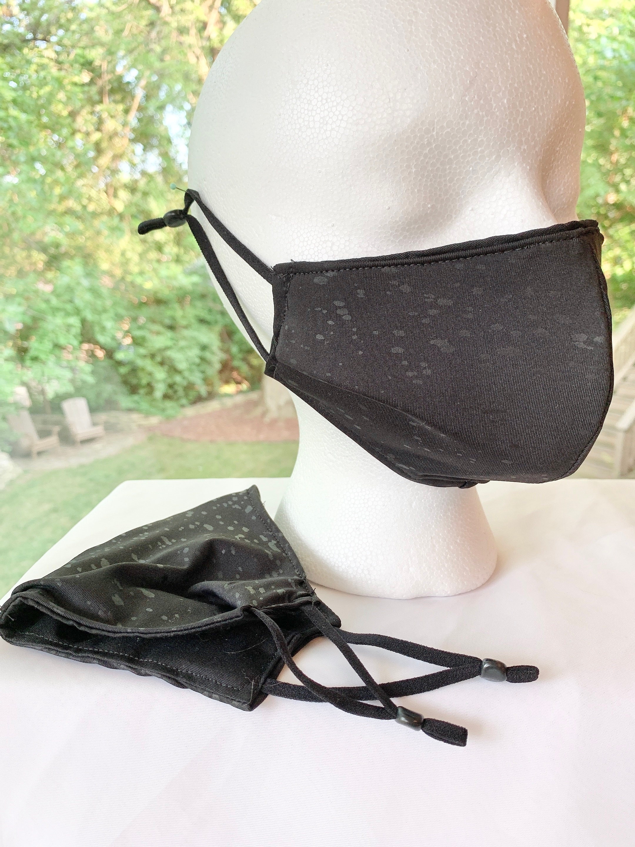 Multi-tonal Black Dots Face Mask W/ Adjustable Earloops - Etsy