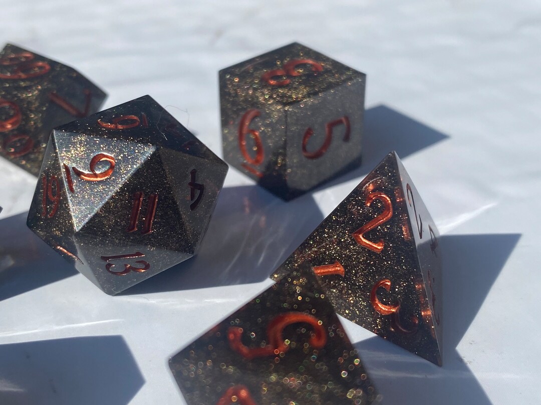 Sand Dragon Dice Set for Dnd 7 Piece Sharp Edge Resin Dice Set ...