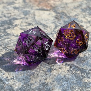 Malignant Midnight | Handmade Resin Polyhedral Dice Set for Tabletop ...