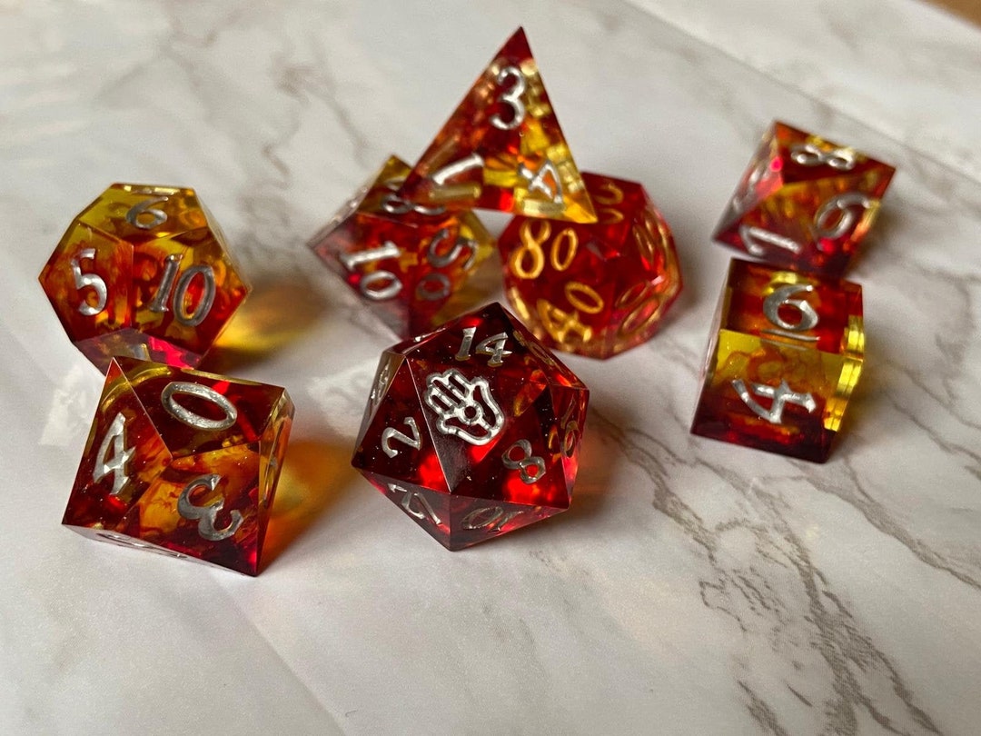 Artificer's Specimen Jar - Sharp Dnd Dice - Clear - Handmade Resin Dice ...