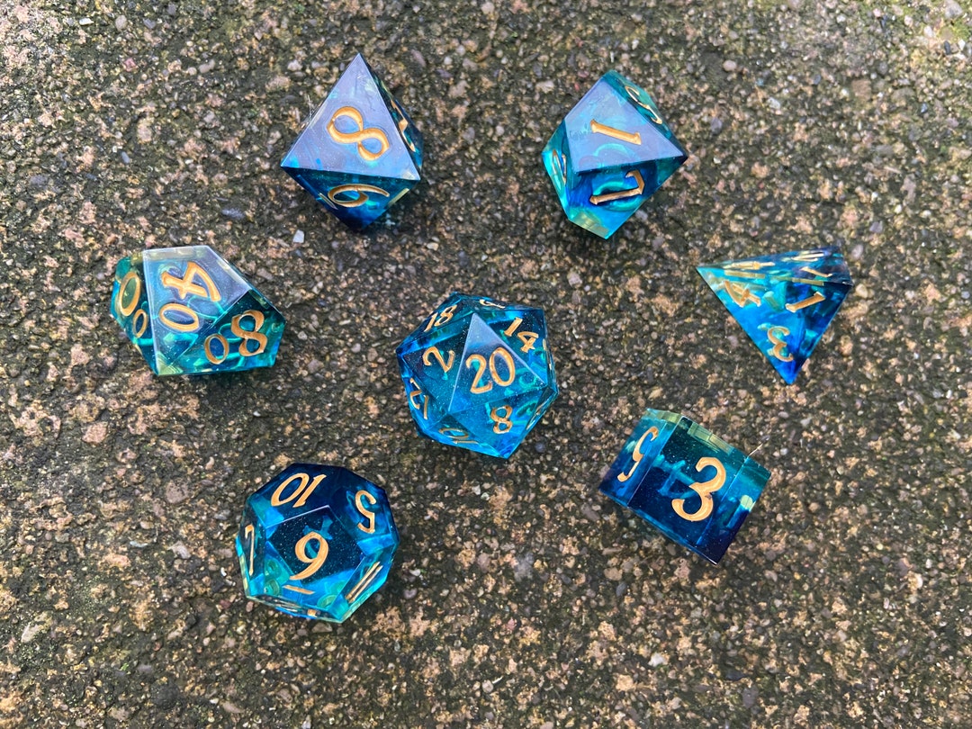 Cold-hearted Cryomancer - Sharp Dnd Dice - Clear - Handmade Resin Dice ...