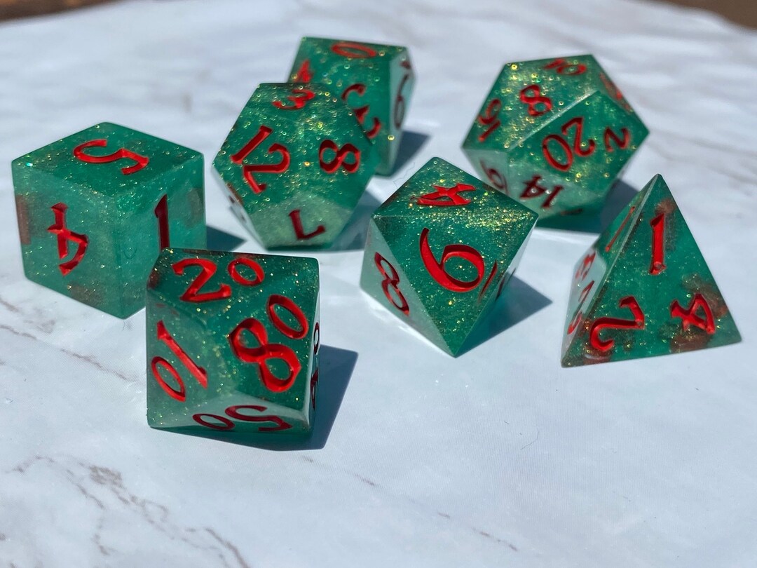 Pirate's Dream Dice Set for Dnd 7 Piece Sharp Edge Resin Dice Set ...