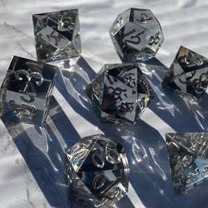 Zon-kuthon's Shadow Dice Set for Dnd 7 Piece Sharp Edge Resin Dice Set ...