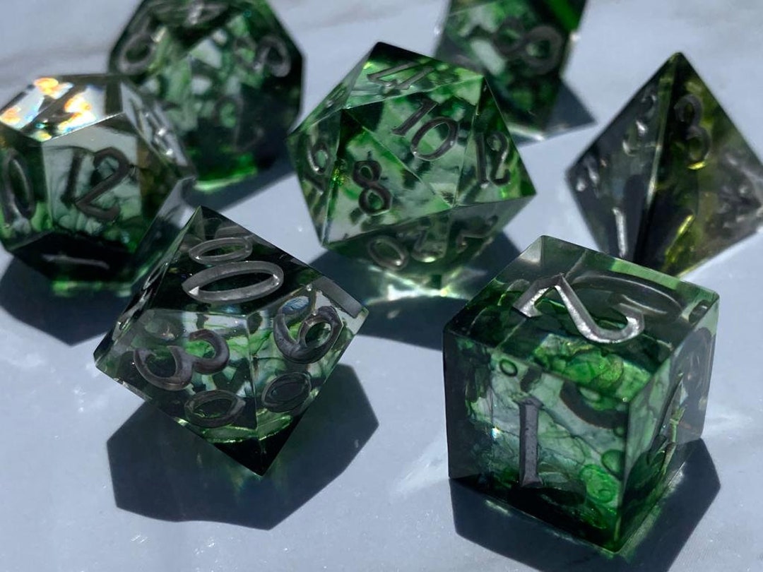 Phylactery of the Lich Sharp Dnd Dice Clear Handmade Resin Dice Set for ...
