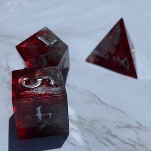 Barbarian's Blade Sharp Dnd Dice Drip Handmade Resin Dice Set for ...