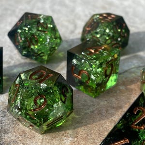Dervish Springstep - Sharp Dnd Dice - Foil - Handmade Resin Dice Set ...