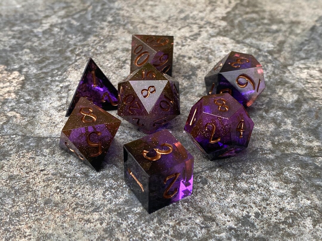 Warlock's Whisperings - Sharp Dnd Dice - Clear - Handmade Resin Dice ...