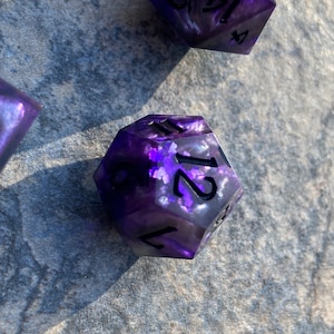 Sossal Frostbite Dice Set for Dnd 7 Piece Sharp Edge Resin Dice Set, Handmade, Custom RPG Dice ...