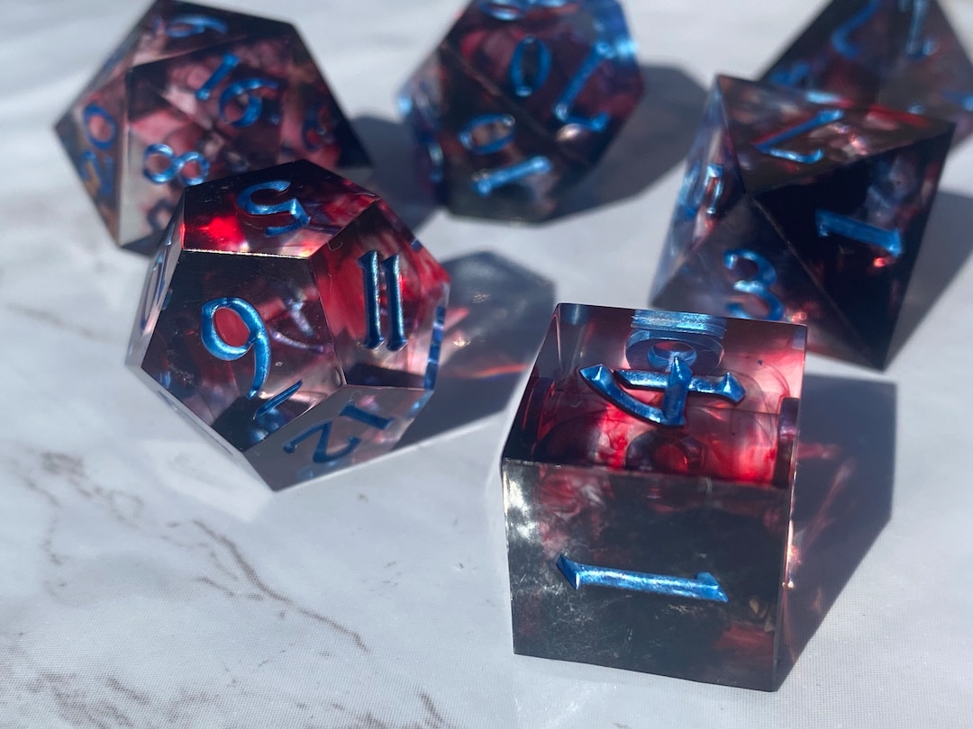 Blighted Blooddrop | Handmade Resin Polyhedral Dice Set for Tabletop ...
