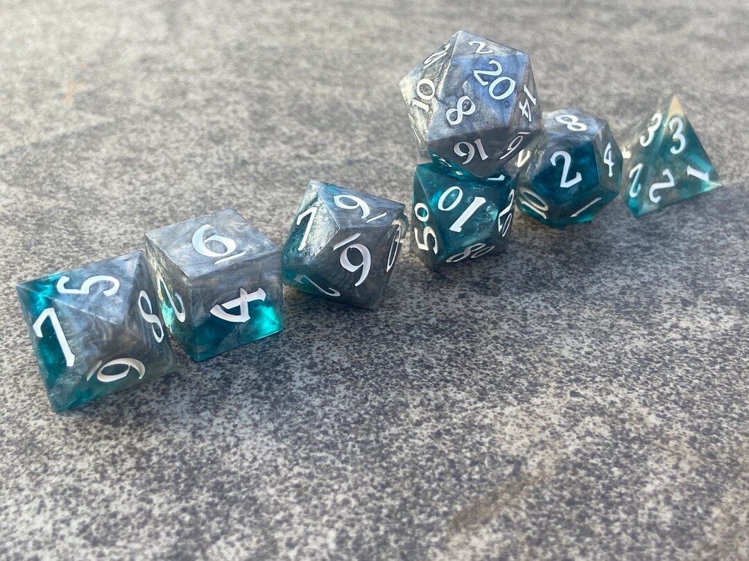 Thunderclap - Sharp Dnd Dice - Layered - Handmade Resin Dice Set for ...