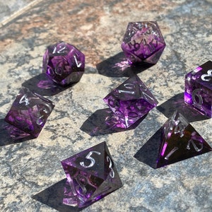 Malignant Midnight | Handmade Resin Polyhedral Dice Set for Tabletop ...
