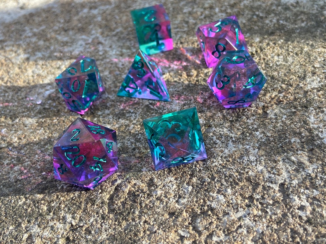 Feywild Freedom - Sharp Dnd Dice - Clear - Handmade Resin Dice Set for ...