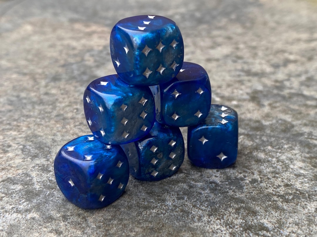 Winter Maelstrom - Rounded Dnd Dice 12mm Mini D6s - Clear - Handmade ...