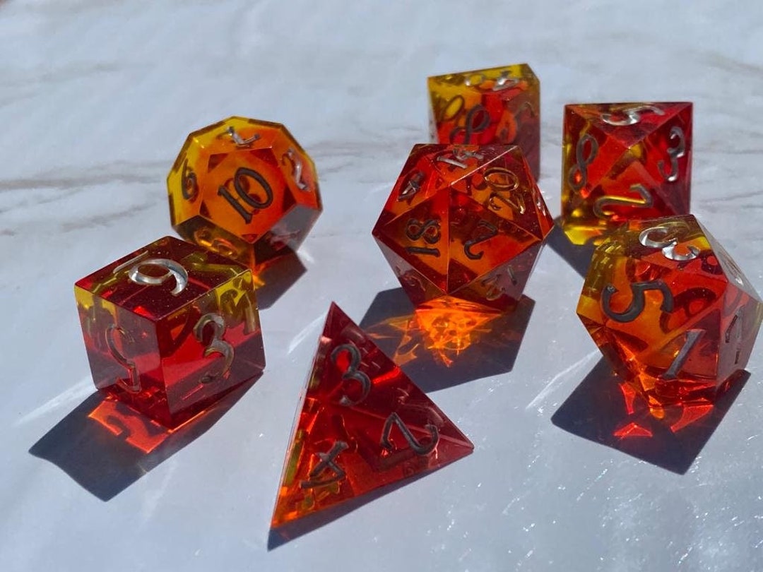 Genasi Gem - Sharp Dnd Dice - Clear - Handmade Resin Dice Set for ...