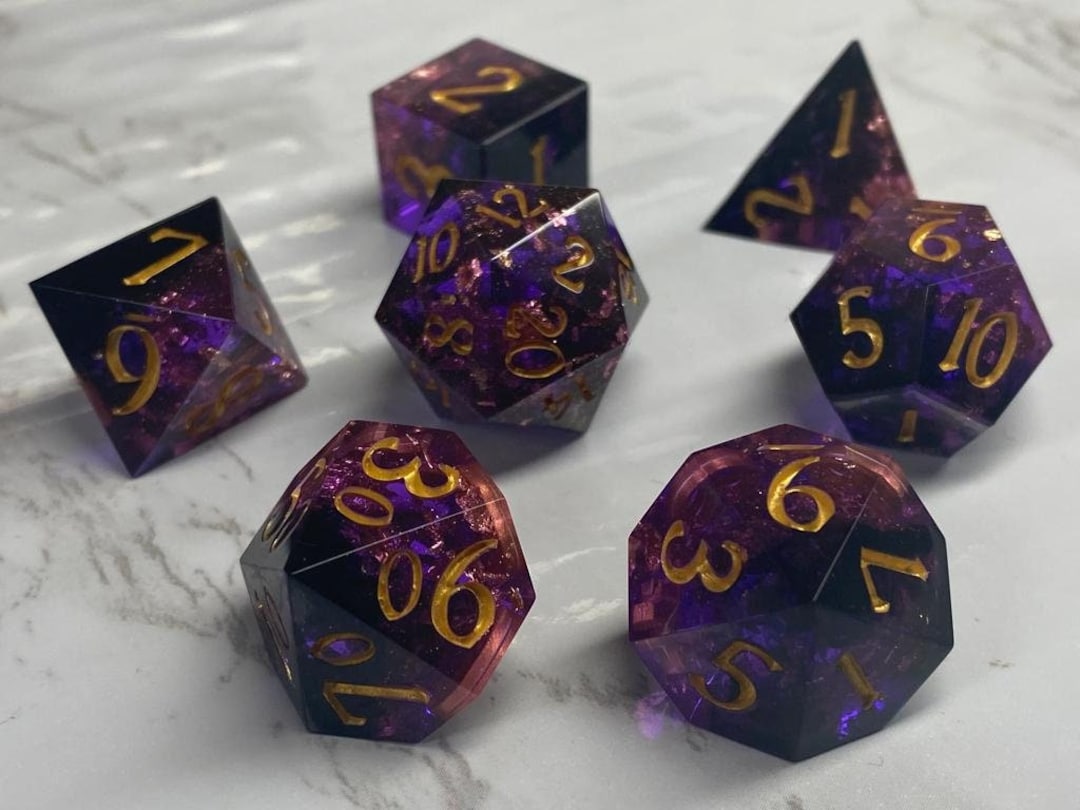 Death's Rebuke Dice Set for Dnd 7 Piece Sharp Edge Resin Dice Set ...