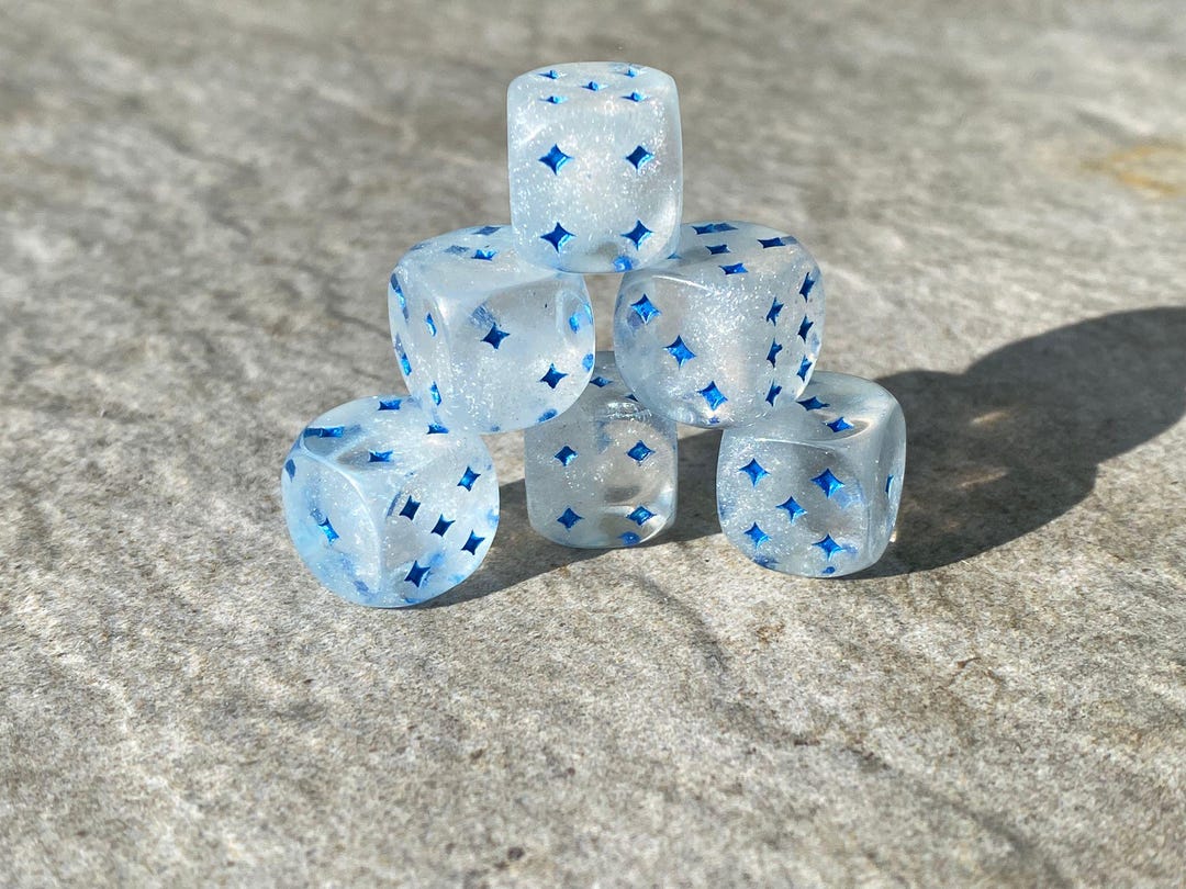Misty Visions - Rounded Dnd Dice 12mm Mini D6s - Clear - Handmade Resin ...