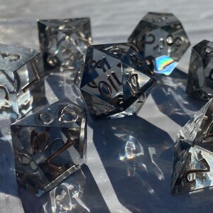 Zon-kuthon's Shadow Dice Set for Dnd 7 Piece Sharp Edge - Etsy